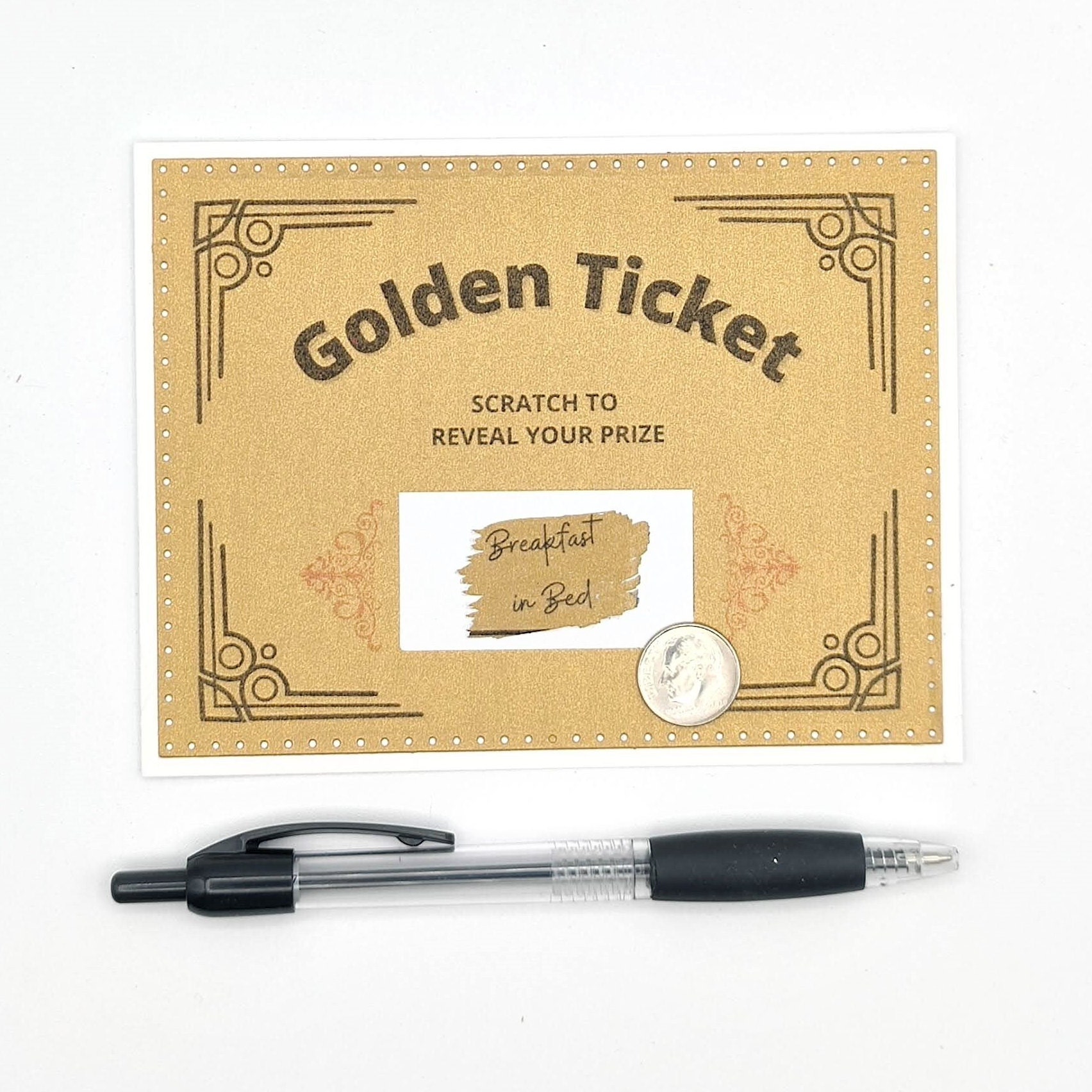 Scratch off Golden Ticket Card, Surprise Ticket Mystery Card, Hidden ...