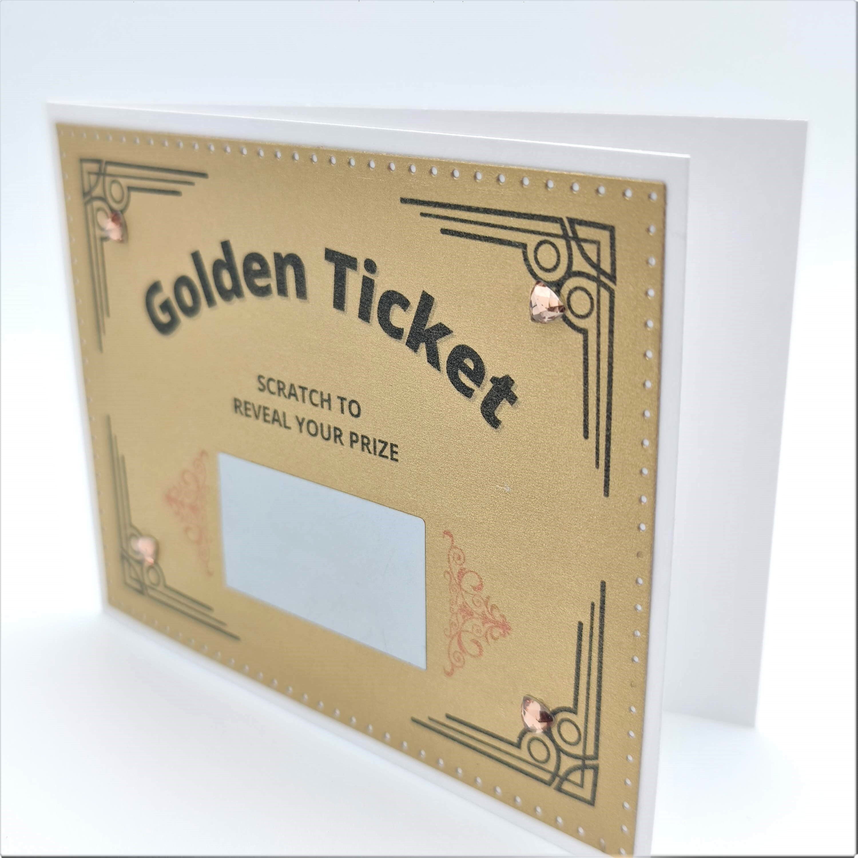 Scratch off Golden Ticket Card, Surprise Ticket Mystery Card, Hidden ...