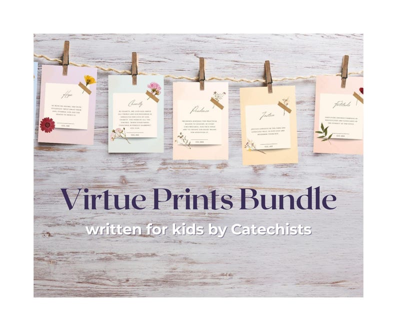 Catholic Virtue Prints Bundle: Homeschool Resources (5x7" Prints) - Etsy