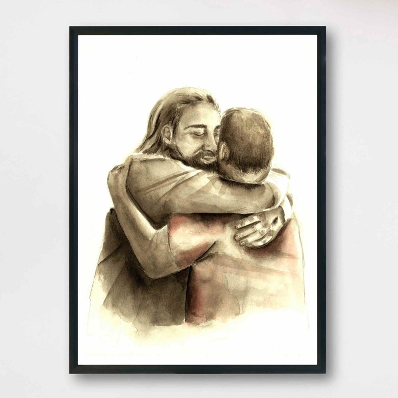 Jesus Hugging Man - Etsy