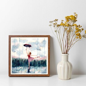 Dancing in the Rain Fine Art Print, Dancer Artwork, Girls Room Decor ...