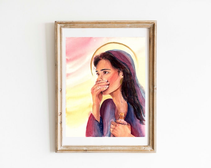 Mary Magdalene Line Art Portrait - Matte Print 8" X 10" - Etsy Canada