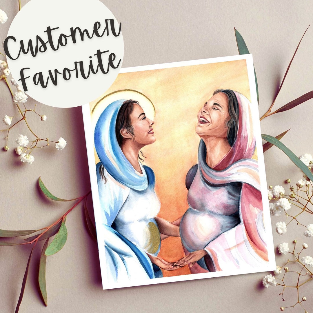 The Visitation Watercolor Art Print Advent Home Decor Mary - Etsy UK