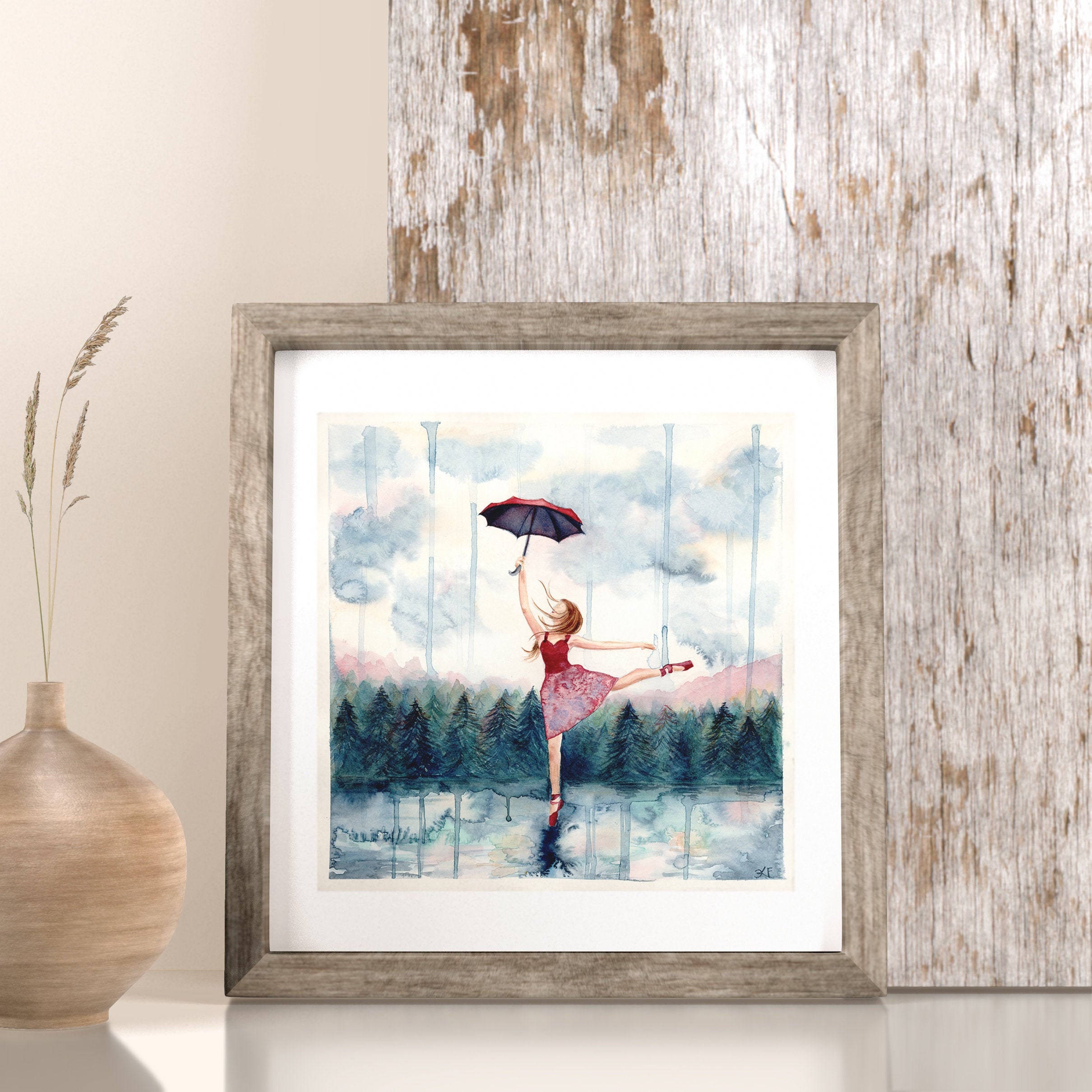 Dancing in the Rain Fine Art Print Dancer Artwork Girls Room | Etsy