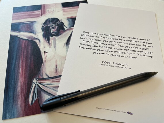 Prayer Card Set Lent Crucifix Post Cards Jesus on Cross | Etsy