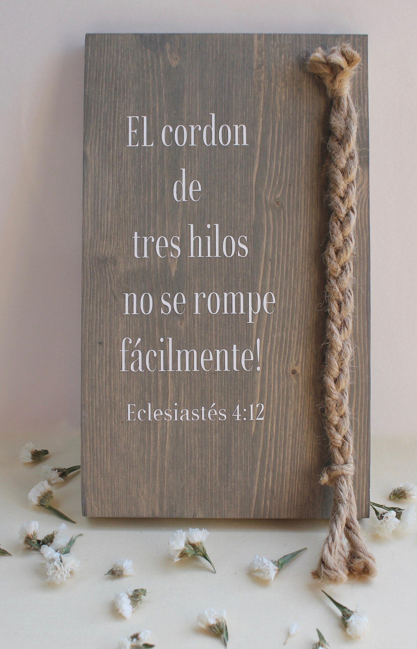 Unity Sign - Spanish El Cordon De Tres Hilos - Ecclesiastes 4:12 - Etsy