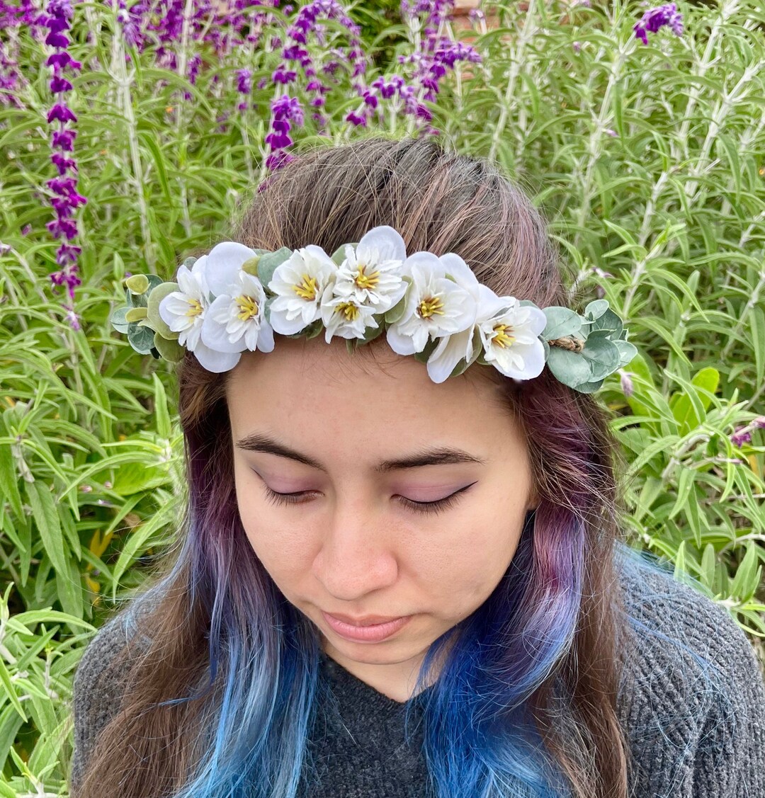 Eucalyptus, Wild Daisy & Hydrangea Crown - Etsy
