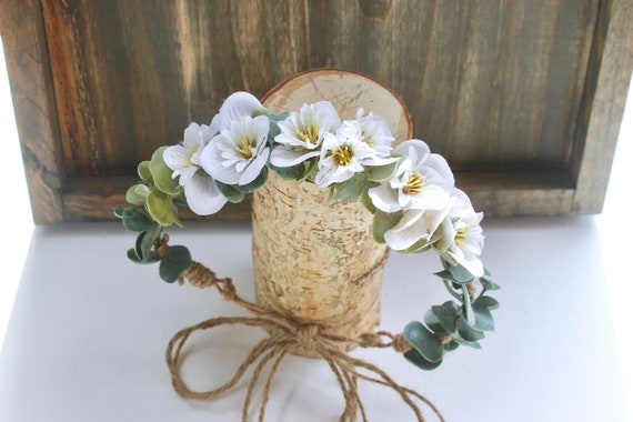 Eucalyptus Wild Daisy & Hydrangea Crown - Etsy