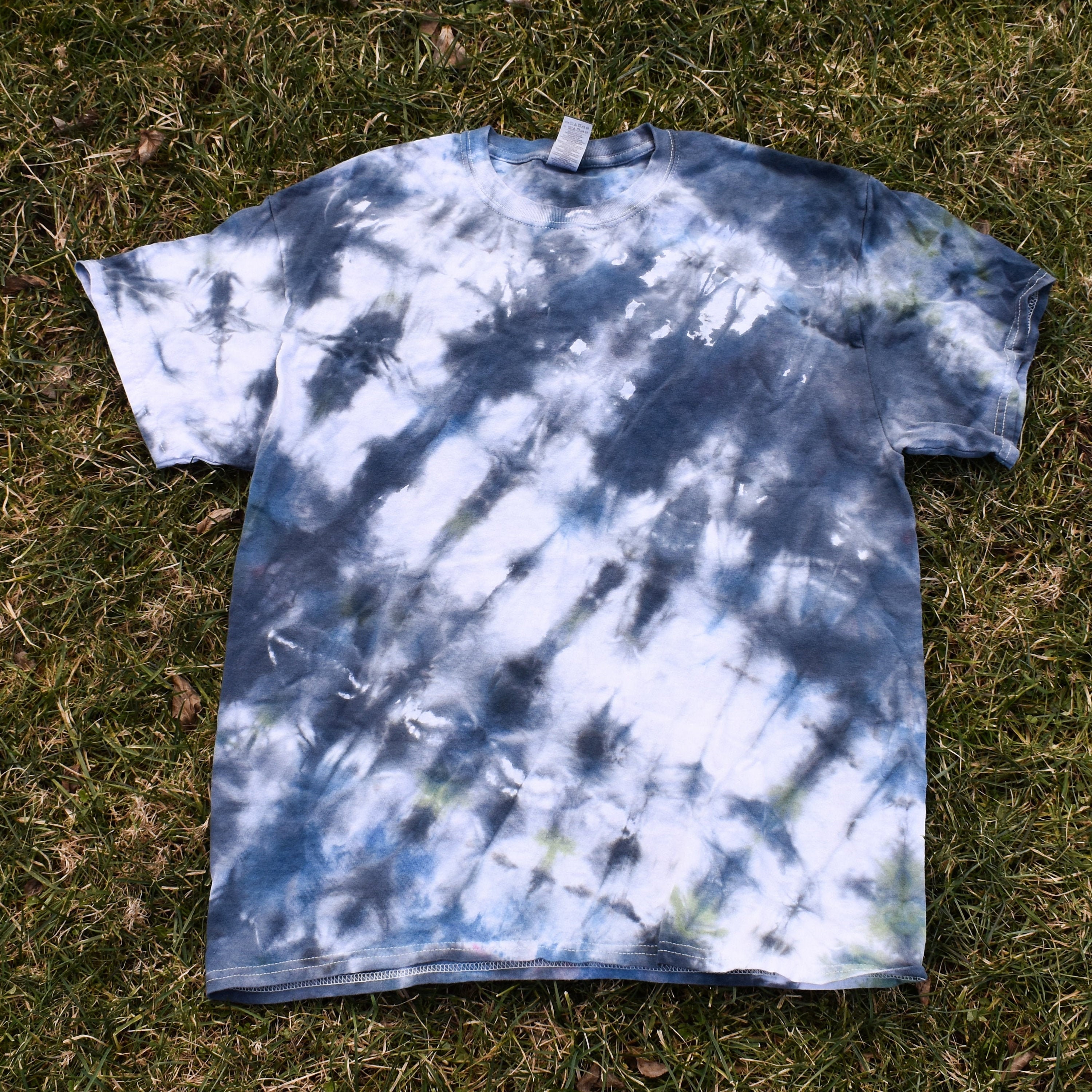 AZUL /GRAY diagonal tie dye tamaño L - Etsy España