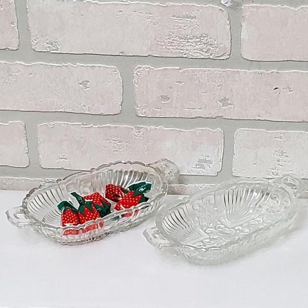 Retro Cut Glass Relish Tray, Ornate Trinket Dish, Home Decor Gift Set ...