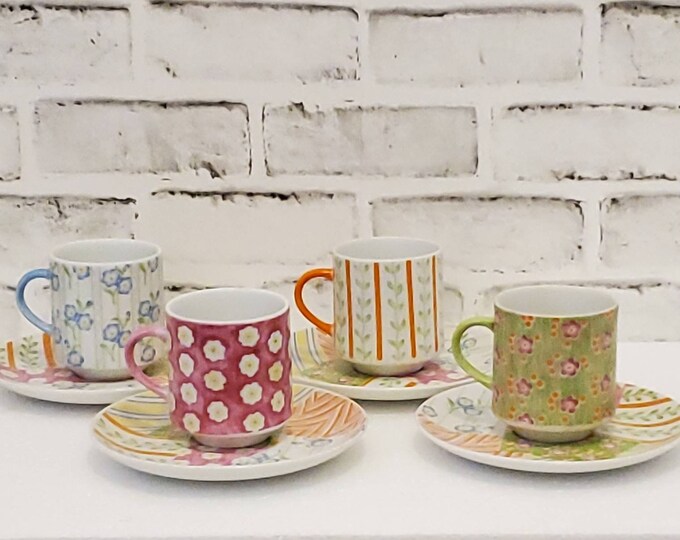 Taste Setter Patchwork Tea Cups and Saucers - Etsy