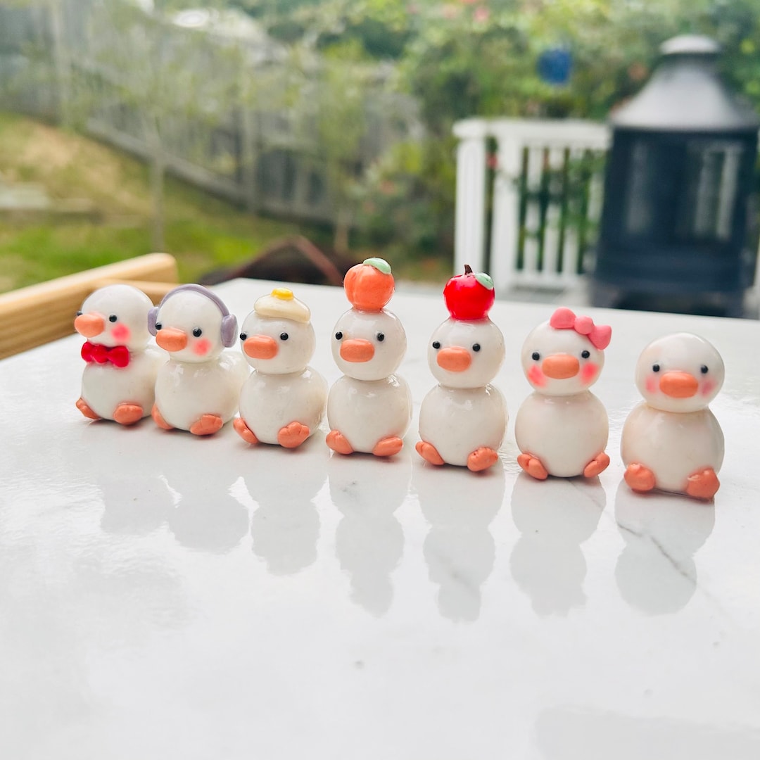 Cute Clay Duck Figurine - Handmade Duck Desk Friend, Polymer Clay Figure - Etsy