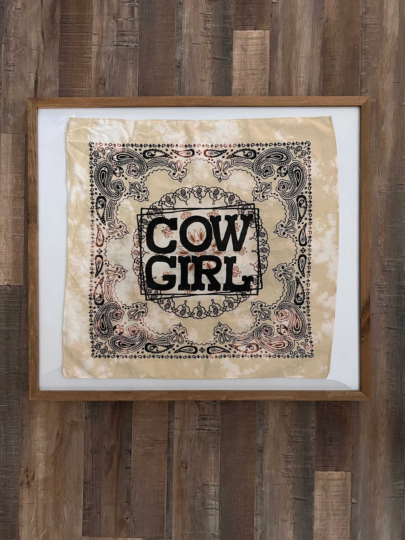 Hand Painted Cowgirl Bandana (frame Not Included) - Etsy
