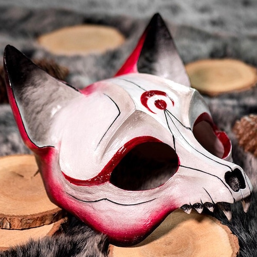 Fox Skull Mask Bloody Empress Mask Fox Larp Gn Furry - Etsy