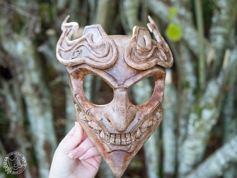 Japanese Demon Mask - Shodo | Oni Mask Larp Gn Furry Roleplay Cosplay ...