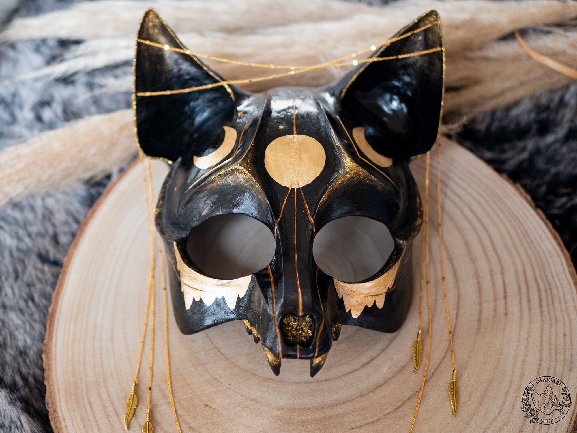 Fox Skull Mask Hecate gold Ver. Mask Fox Larp Gn Furry - Etsy