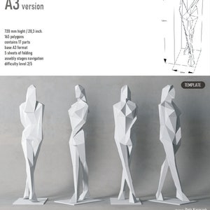 Paper Woman, Papercraft, Digital Template, Origami, PDF Download DIY ...