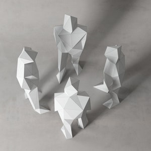 Paper Man, Papercraft, Digital Template, Origami, PDF Download DIY, Low ...