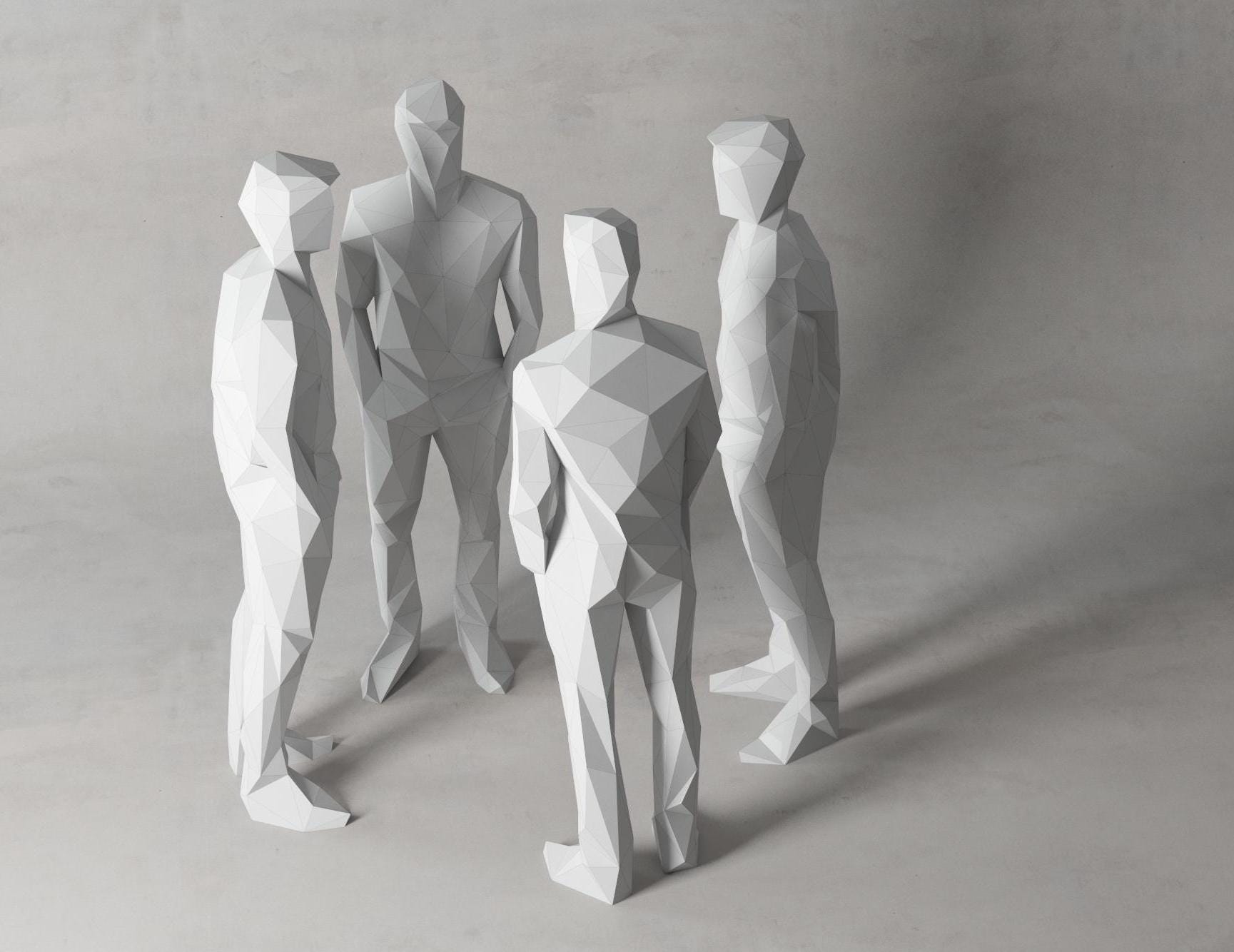 Paper Man, Papercraft, Digital Template, Origami, PDF Download DIY, Low ...