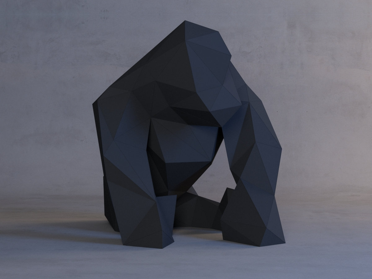Paper Gorilla, Papercraft, Digital Template, Origami, PDF Download DIY ...