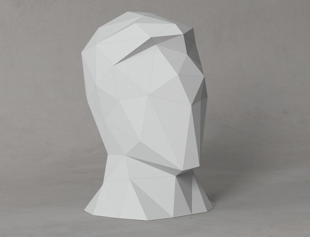 Paper Head, Papercraft, Digital Template, Origami, PDF Download DIY ...