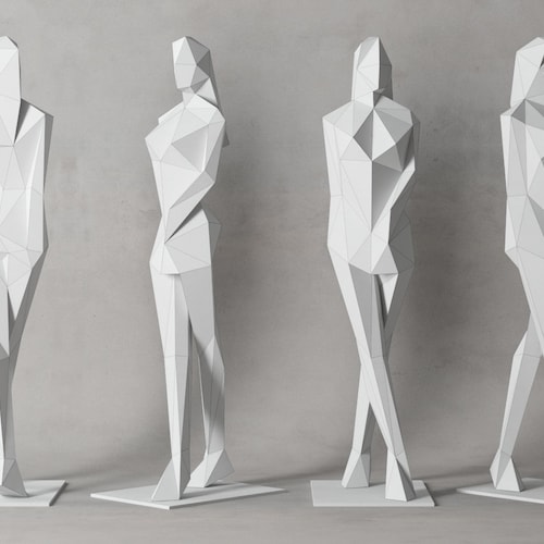 Paper Woman Papercraft Digital Template Origami PDF - Etsy