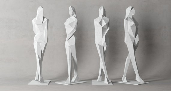 Paper Woman Papercraft Digital Template Origami PDF - Etsy