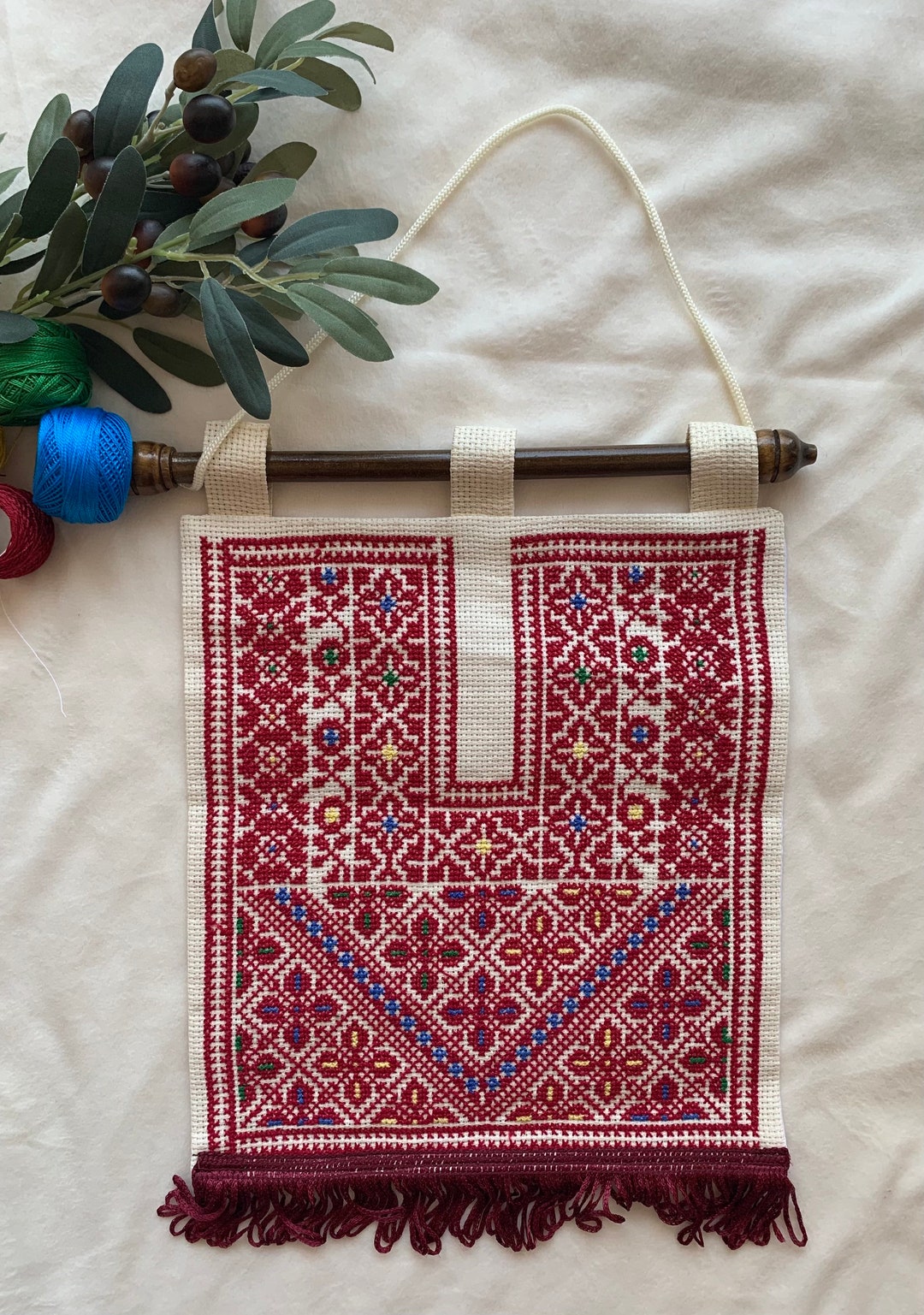 Hand Stitched Tatreez Wall Hanging - Etsy