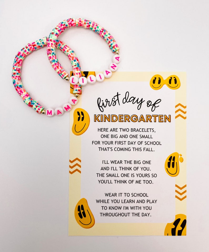 Back to School Bracelet Set First Day of School Bracelet - Etsy