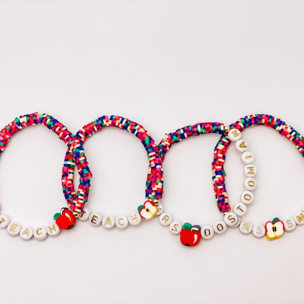 Beaded Teacher Bracelet - Etsy