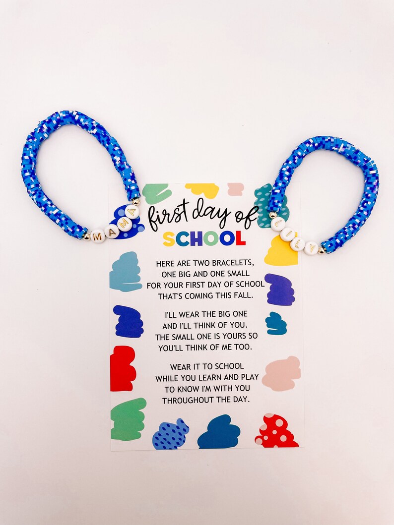 Back to School Bracelet Set, First Day of School Bracelet, Mama and Me ...