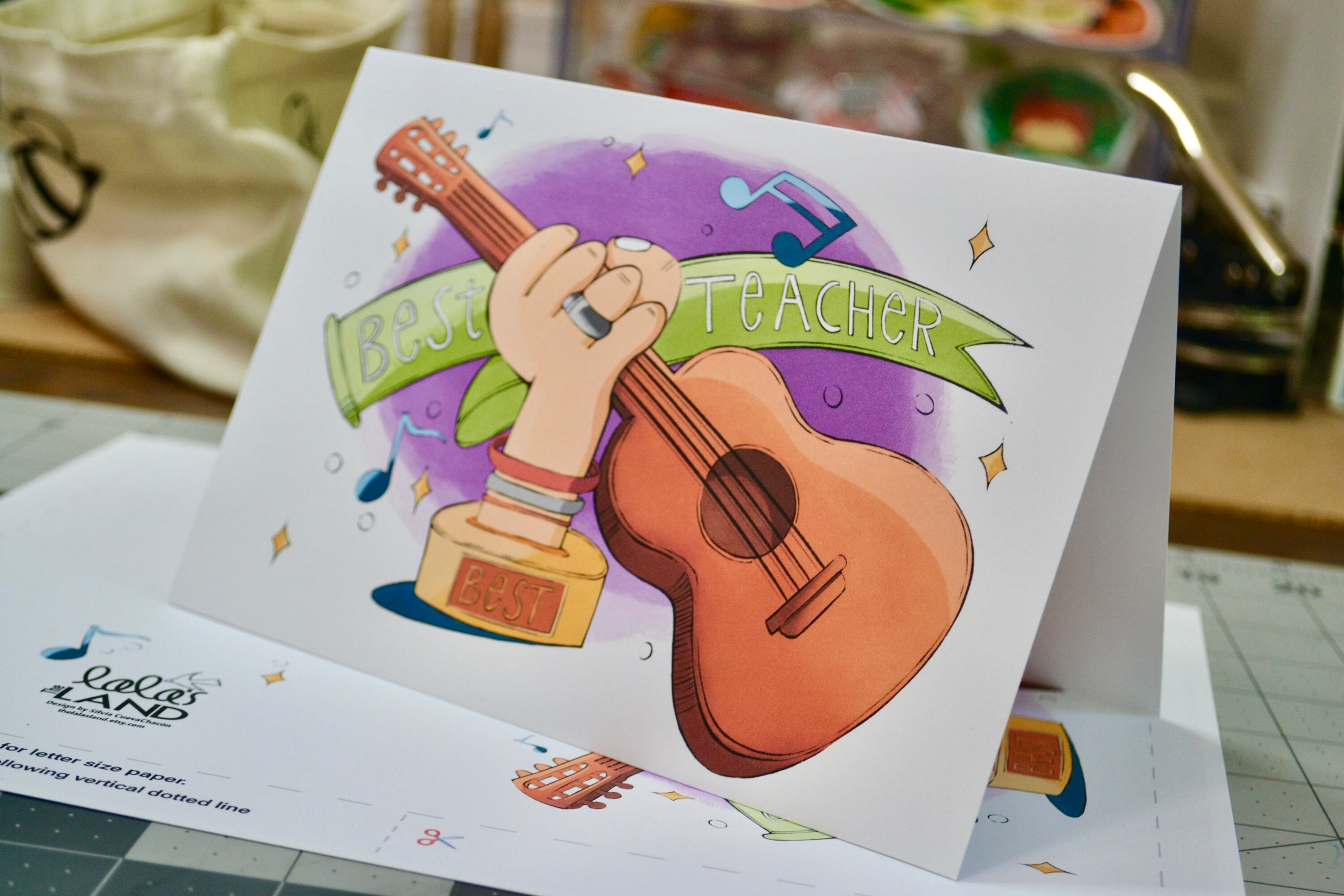 Best Music Teacher Card Printable Teacher Appreciation Card End of ...