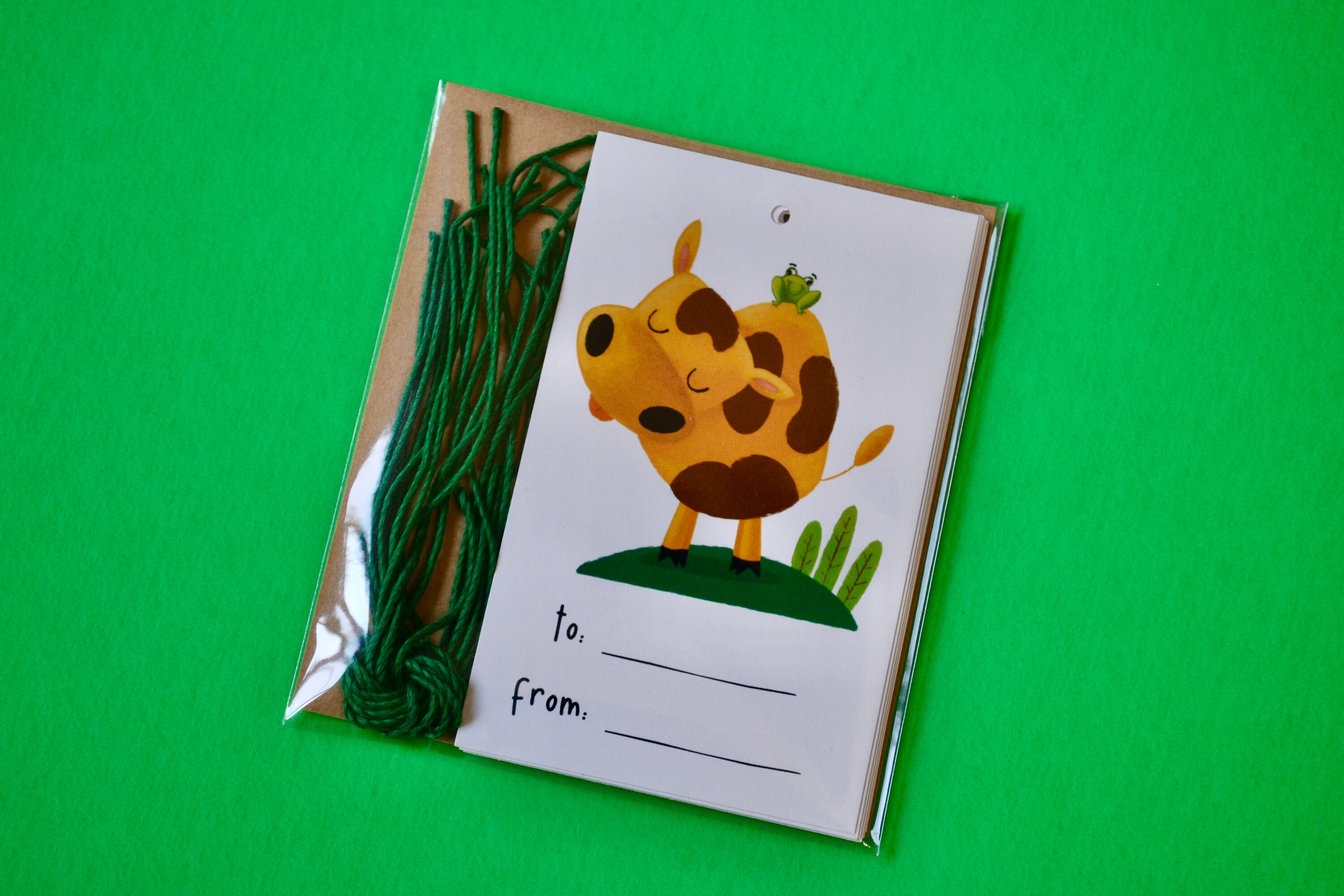 Cow Gift Tags Set Birthday Gift Tags Set of 8 Illustration Gift Tag Set ...
