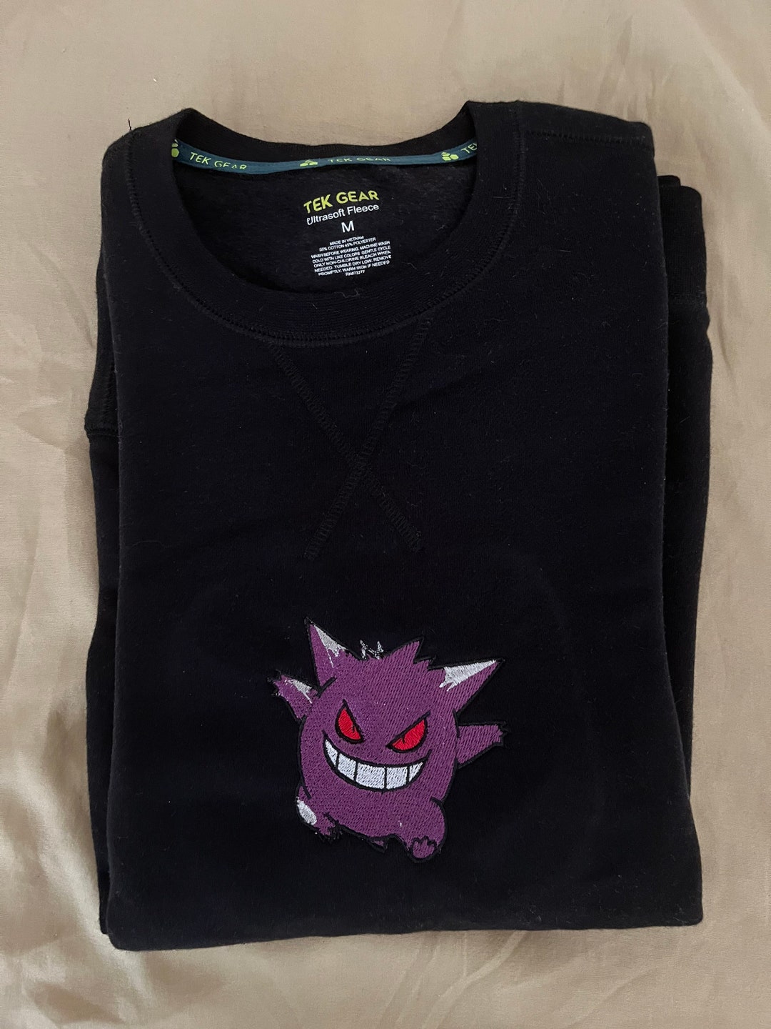 Pokémon Anime Gengar Embroidered Crewneck Size M - Etsy