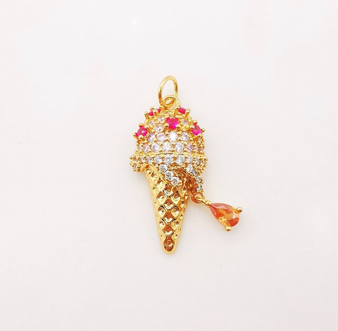 Cubic Ice Cream Charm Ice-cream Cone Summer Pendant 18K - Etsy
