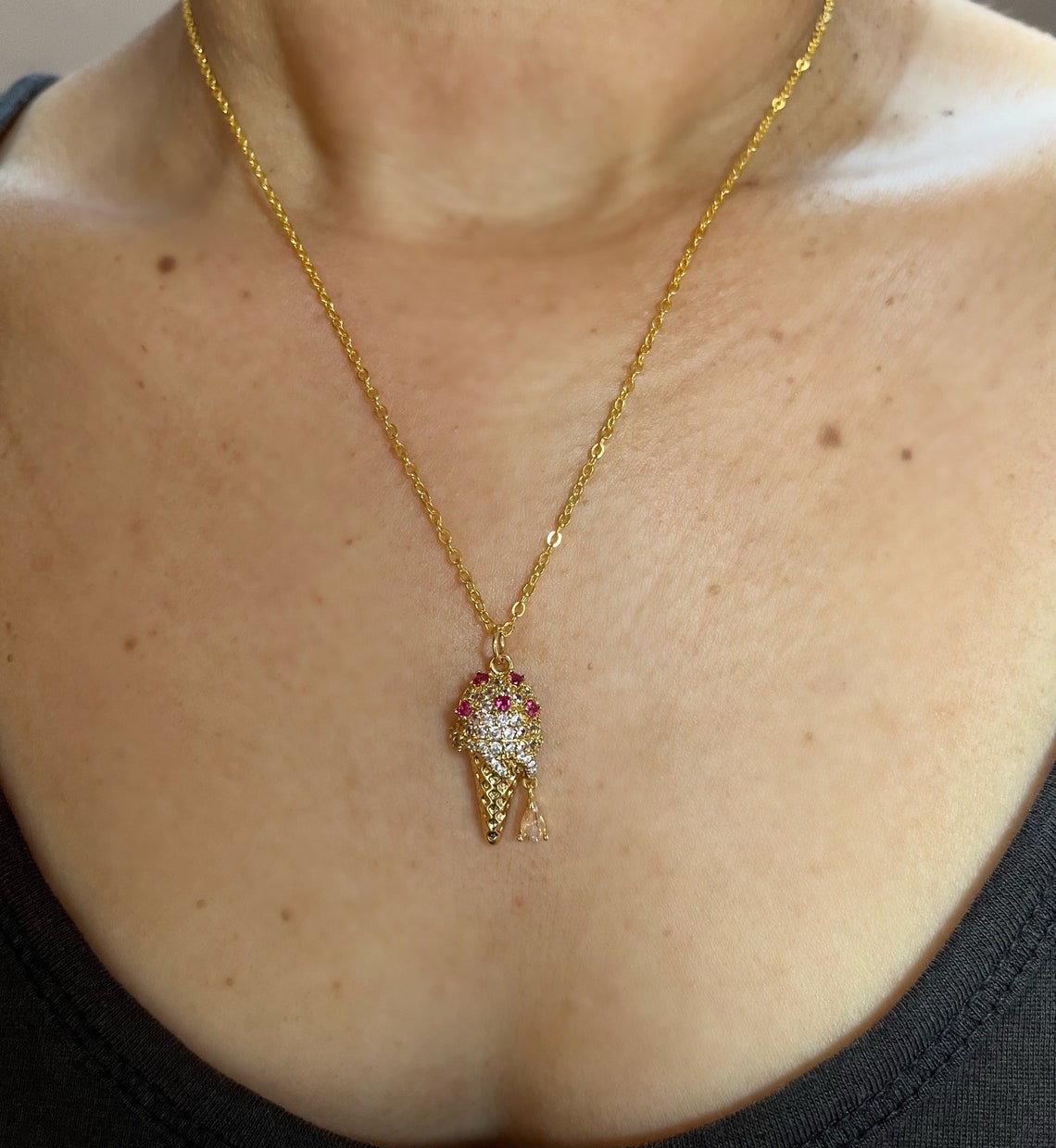 Cubic Ice Cream Charm Ice-cream Cone Summer Pendant 18K - Etsy