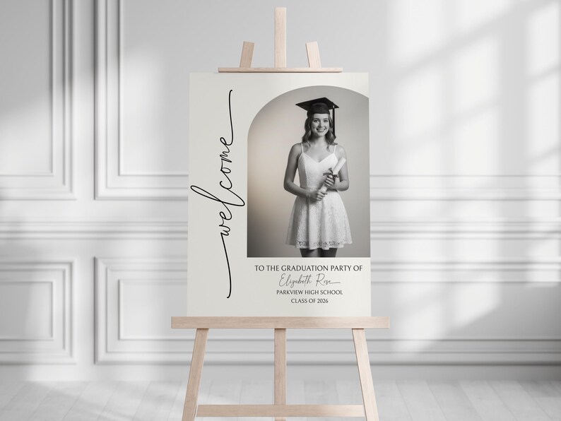 Graduation Welcome Sign 2026 Template, Photo Sign, High School Grad ...
