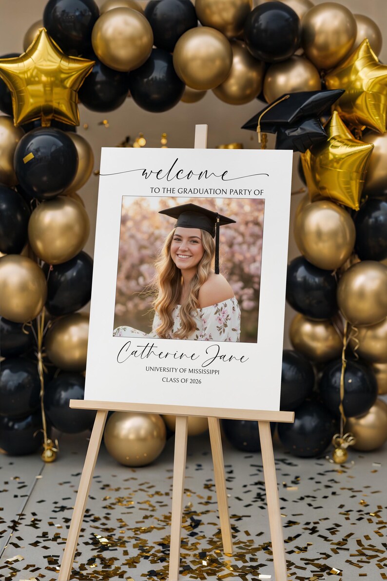 Graduation Welcome Sign 2026 Template, Photo Sign, High School Grad ...
