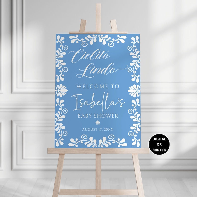 Cielito Lindo Baby Shower Welcome Sign Printed or Digital, Talavera ...