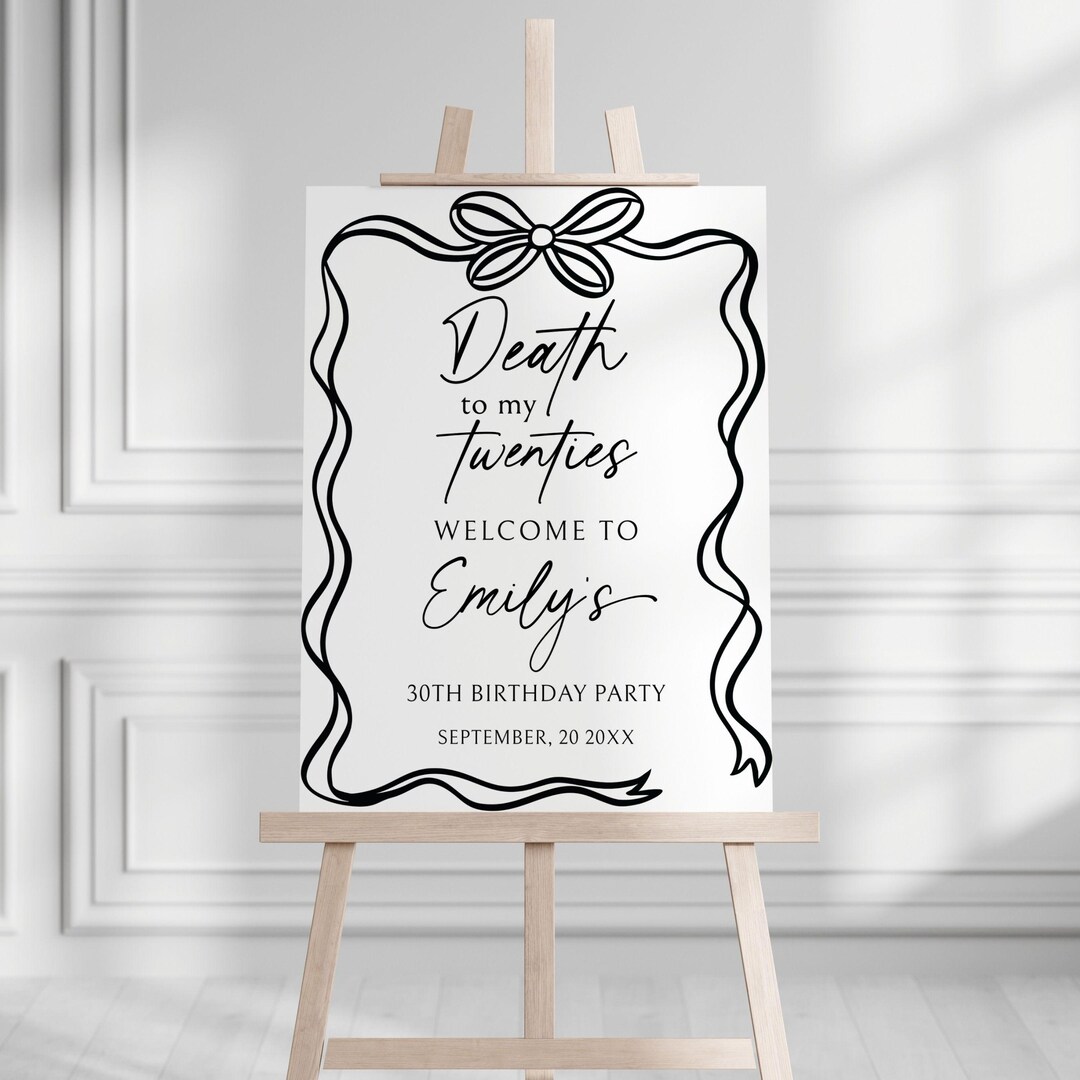 Death to My 20s 30th Birthday Party Welcome Sign Template, Thirties ...
