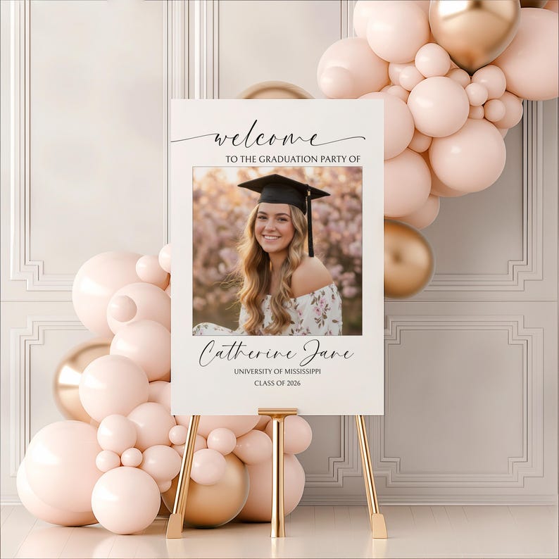 Graduation Welcome Sign 2026 Template, Photo Sign, High School Grad ...