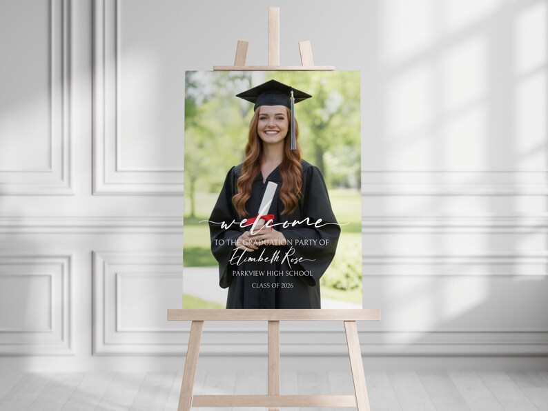 Graduation Welcome Sign 2026 Template, Photo Sign, High School Grad ...