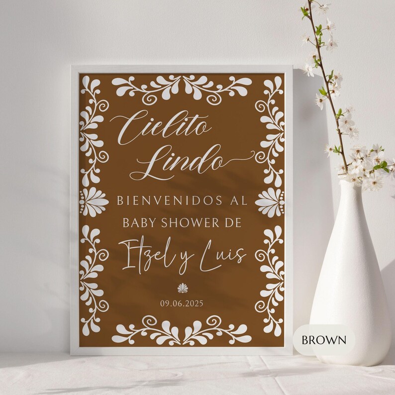 Cielito Lindo Baby Shower Welcome Sign PRINTED SHIPPED, Talavera Pink ...
