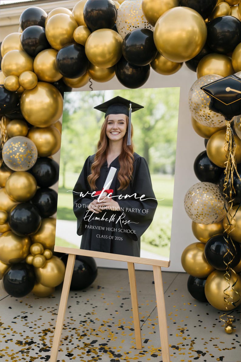 Graduation Welcome Sign 2026 Template, Photo Sign, High School Grad ...