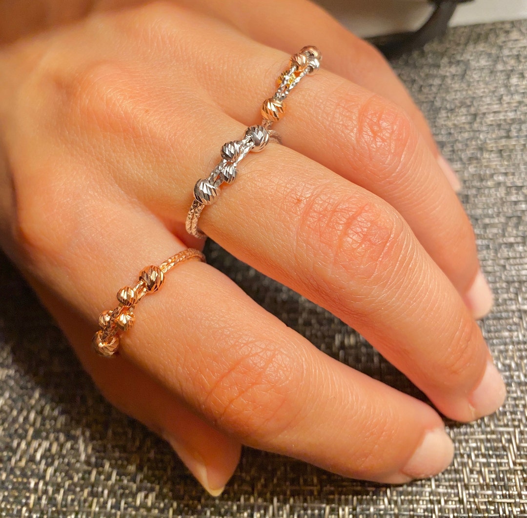 Set of 3 Rings Interlocking Ring Twist Ring Textured Sterling Silver ...