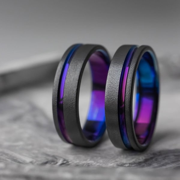 Blue Titanium Ring - Etsy