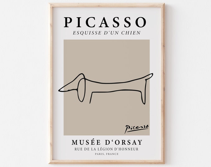 Picasso Art Print, Elephant Minimalist Line Art, Museum Exhibition ...