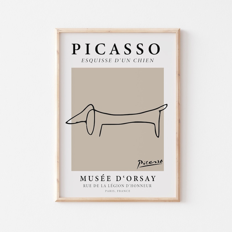 Picasso Dog Drawing - Etsy