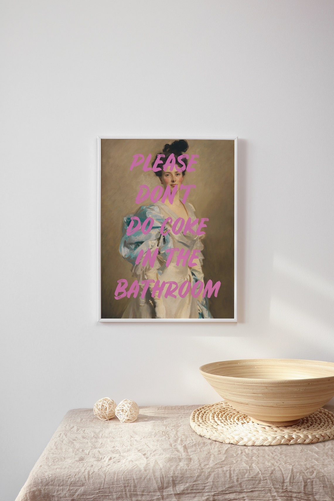 Bathroom Wall Art Please Don't Do Coke in the Bathroom | Etsy