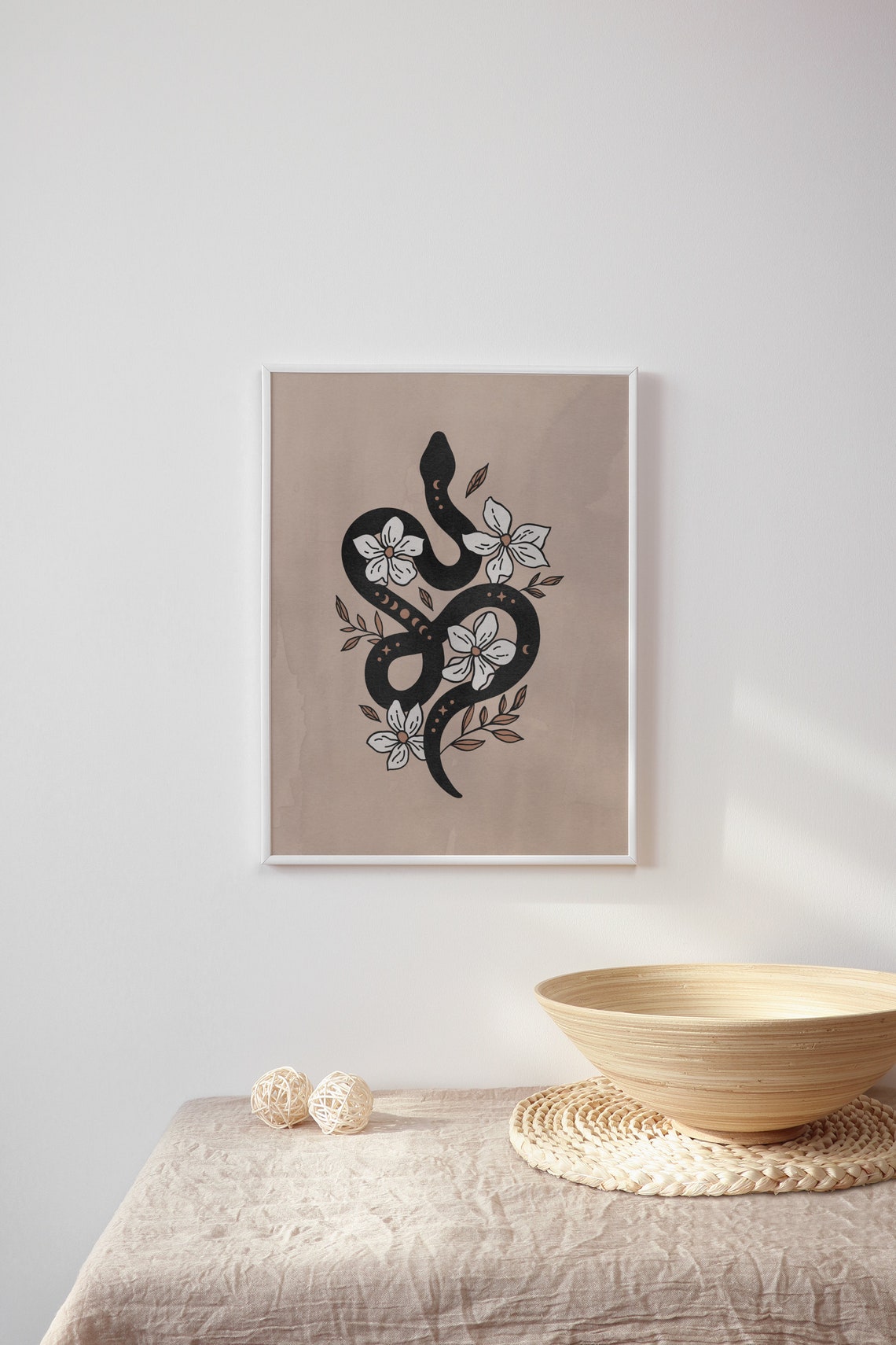 Snake Mystical Printable Poster Flower Floral Wall Art - Etsy